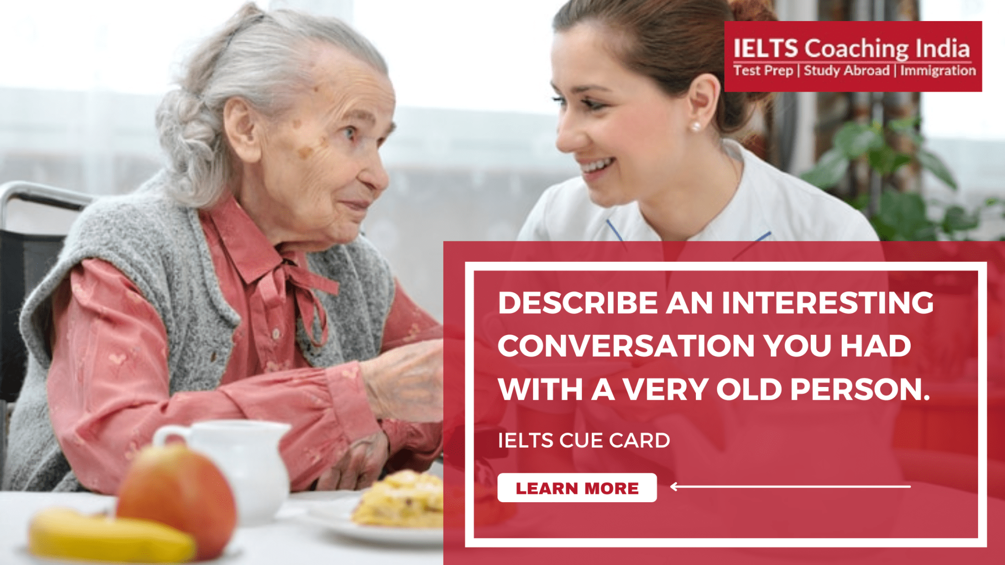 Describe an interesting conversation you had with a very old person