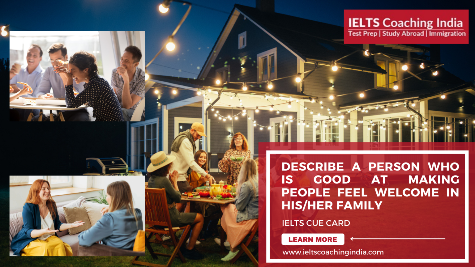 Describe a person who is good at making people feel welcome in his/her ...